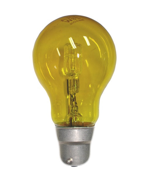 CLA LIGHTING HALOGEN GLOBE BC GLS 28W YELLOW CLAHAGLS28WBCY