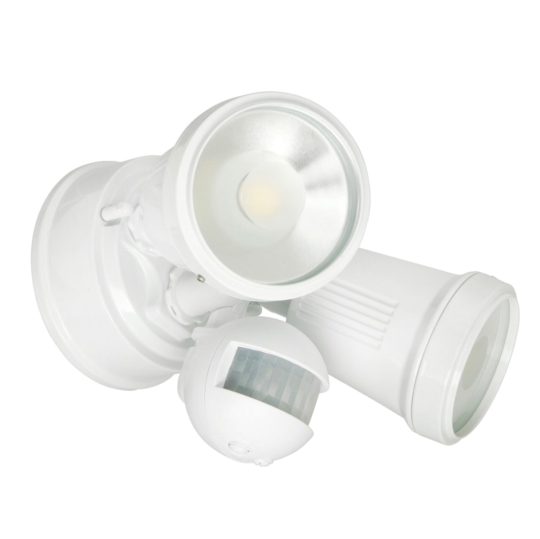 HUNTER TRIO 2 LIGHT CCT LED FLOODLIGHT WITH SENSOR WHITE - 20625/05