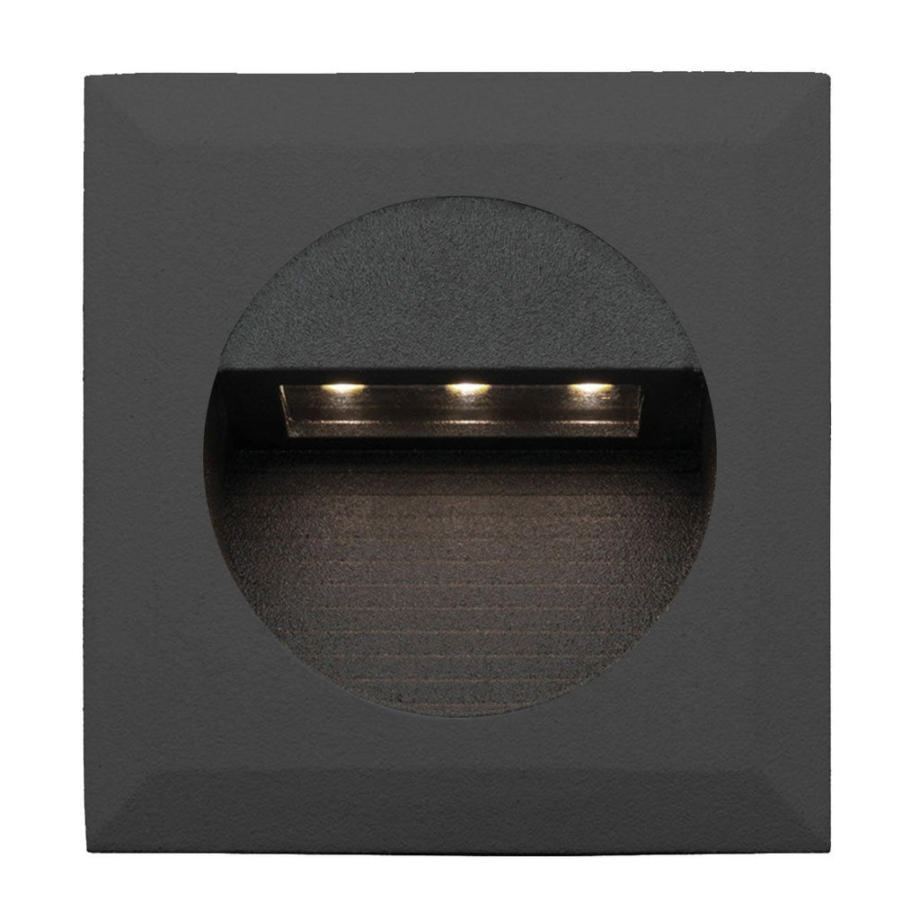 RYE 1.2W SQUARE LED STEP LIGHT (MW1811SBLK) BLACK MERCATOR LIGHTING