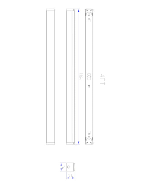 Pierlite 40 Watt 1164mm ECO LED Wide Body Batten With CCT White