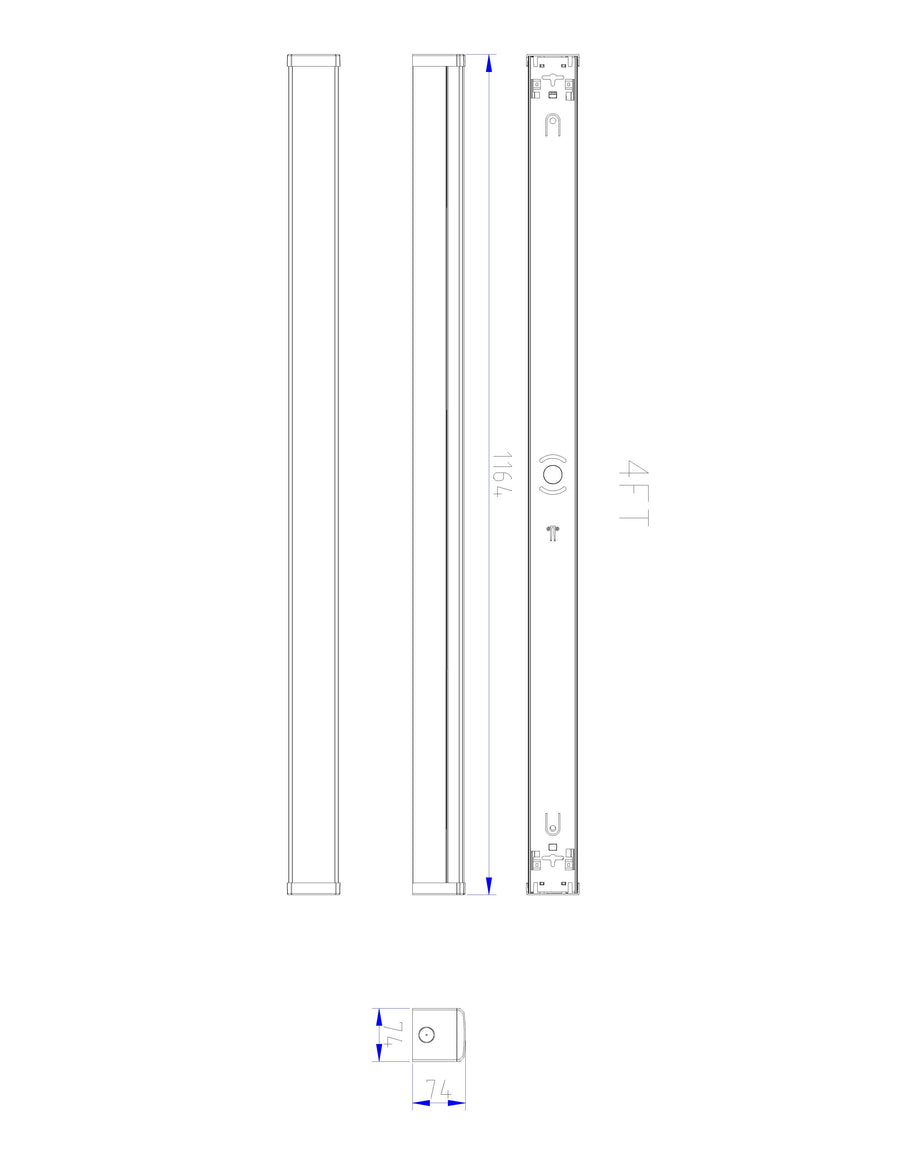 Pierlite 40 Watt 1164mm ECO LED Wide Body Batten With CCT White