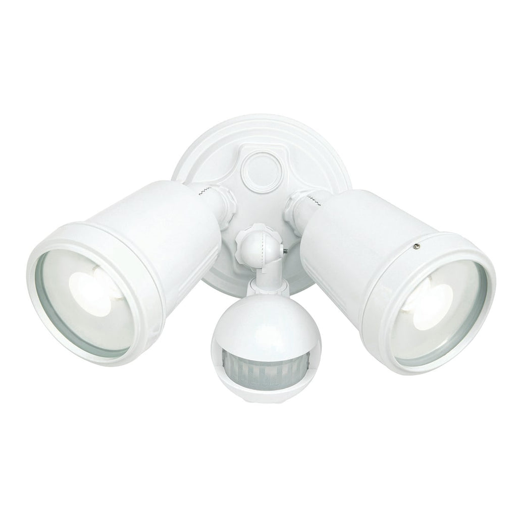 HUNTER TRIO 2 LIGHT CCT LED FLOODLIGHT WITH SENSOR WHITE - 20625/05