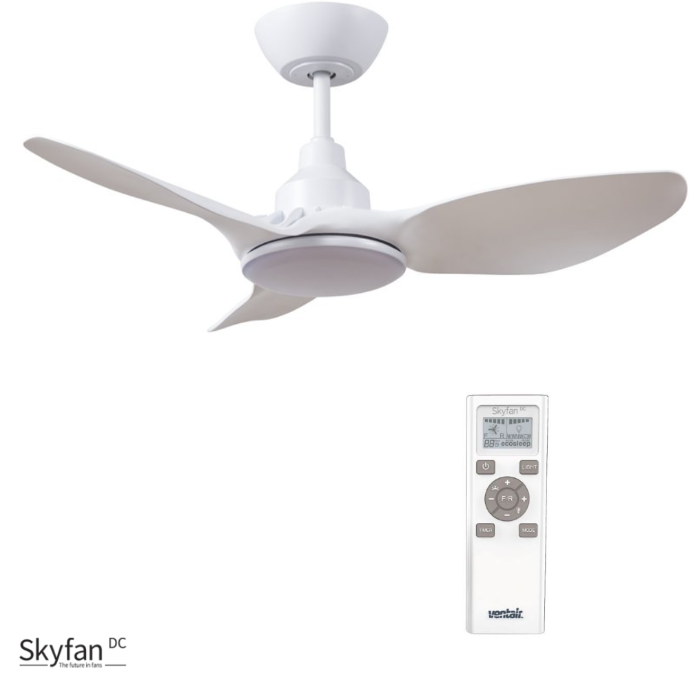 SKYFAN - 36"/900mm Glass Fibre Composite 3 Blade DC Ceiling Fan with 2